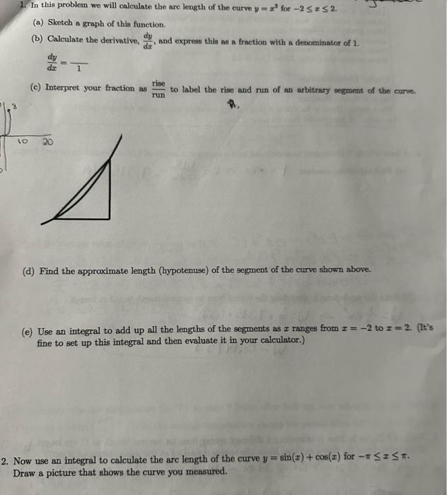 Solved 1. In this problem we will calculate the are length | Chegg.com