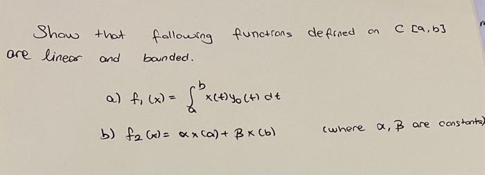 Solved functional analysisshow that following functions | Chegg.com
