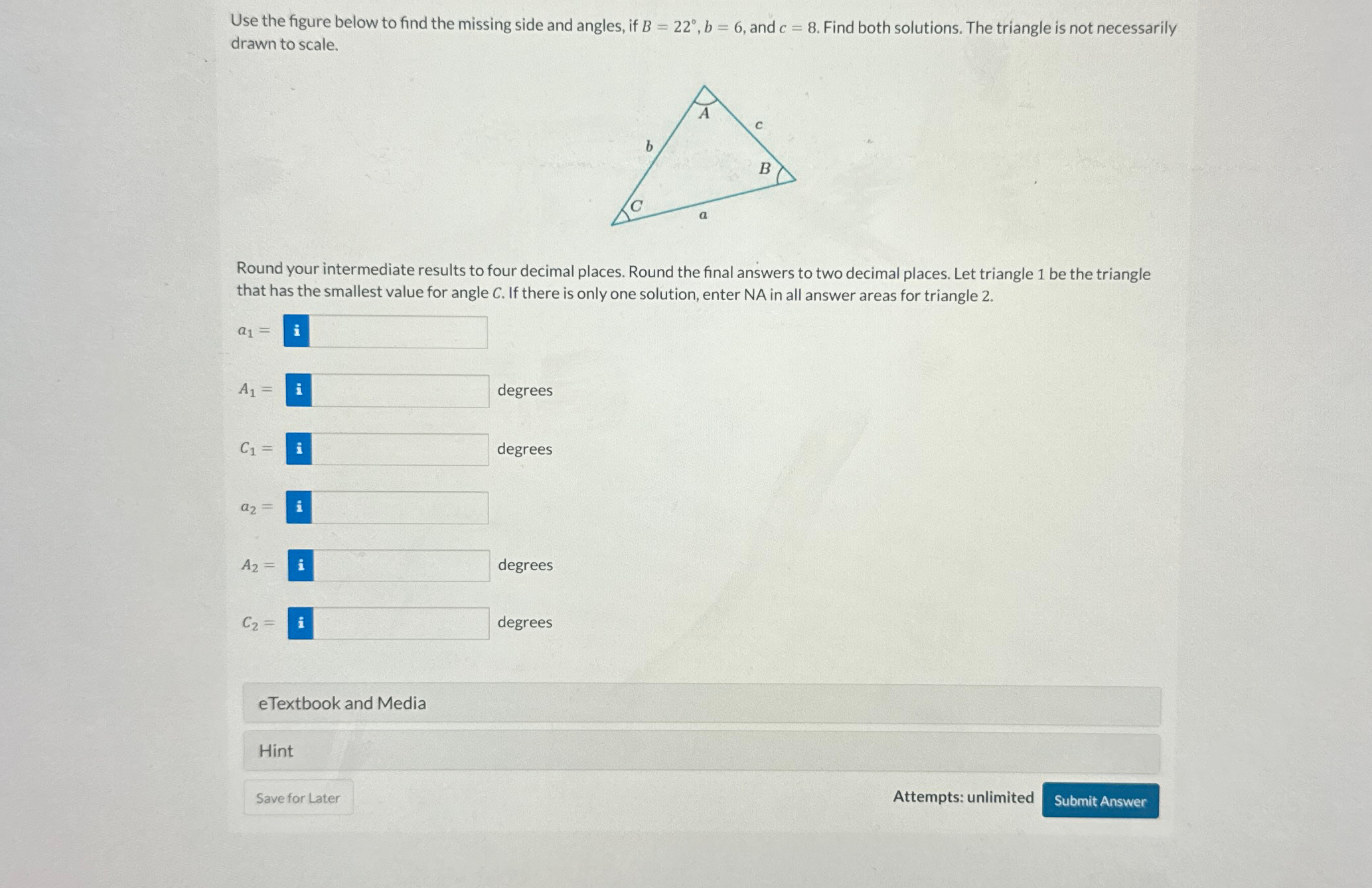 Solved Use the figure below to find the missing side and | Chegg.com