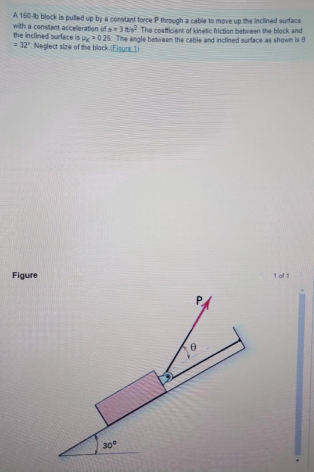 Solved A 160 - tb block is pulled up by a constant force P | Chegg.com