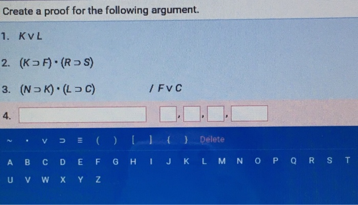 Solved Create a proof for the following argument level 8D | Chegg.com