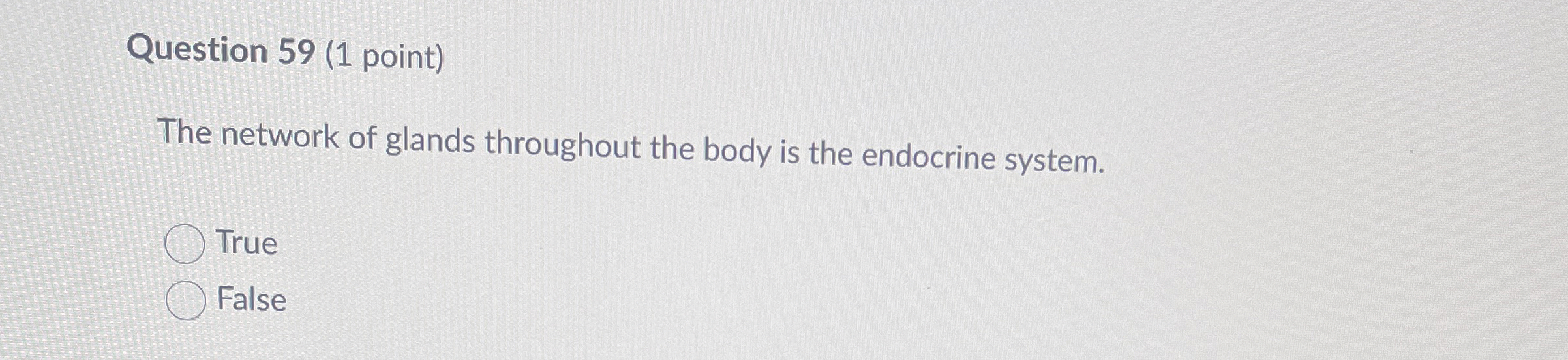 Solved Question 59 (1 ﻿point)The network of glands | Chegg.com