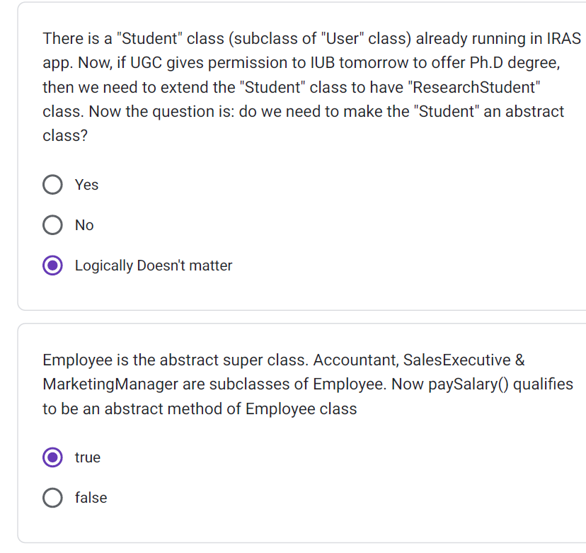 Solved There is a "Student" class (subclass of "User" class) | Chegg.com