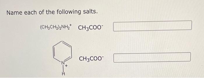 Solved Name each of the following salts. | Chegg.com