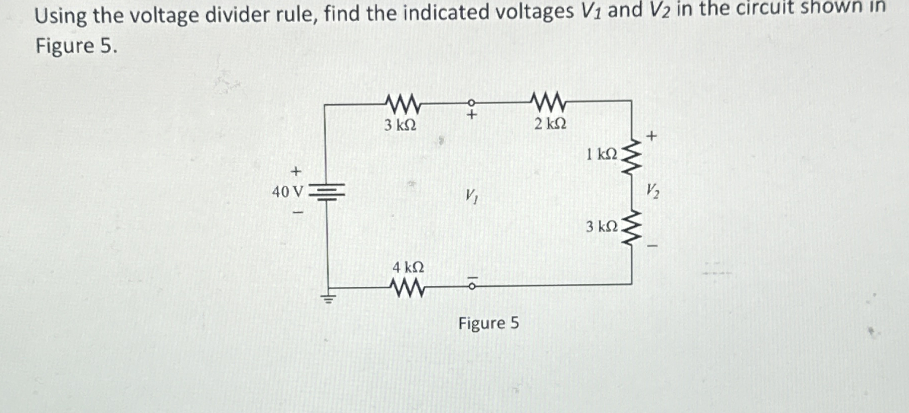 Solved Using the voltage divider rule, find the indicated | Chegg.com