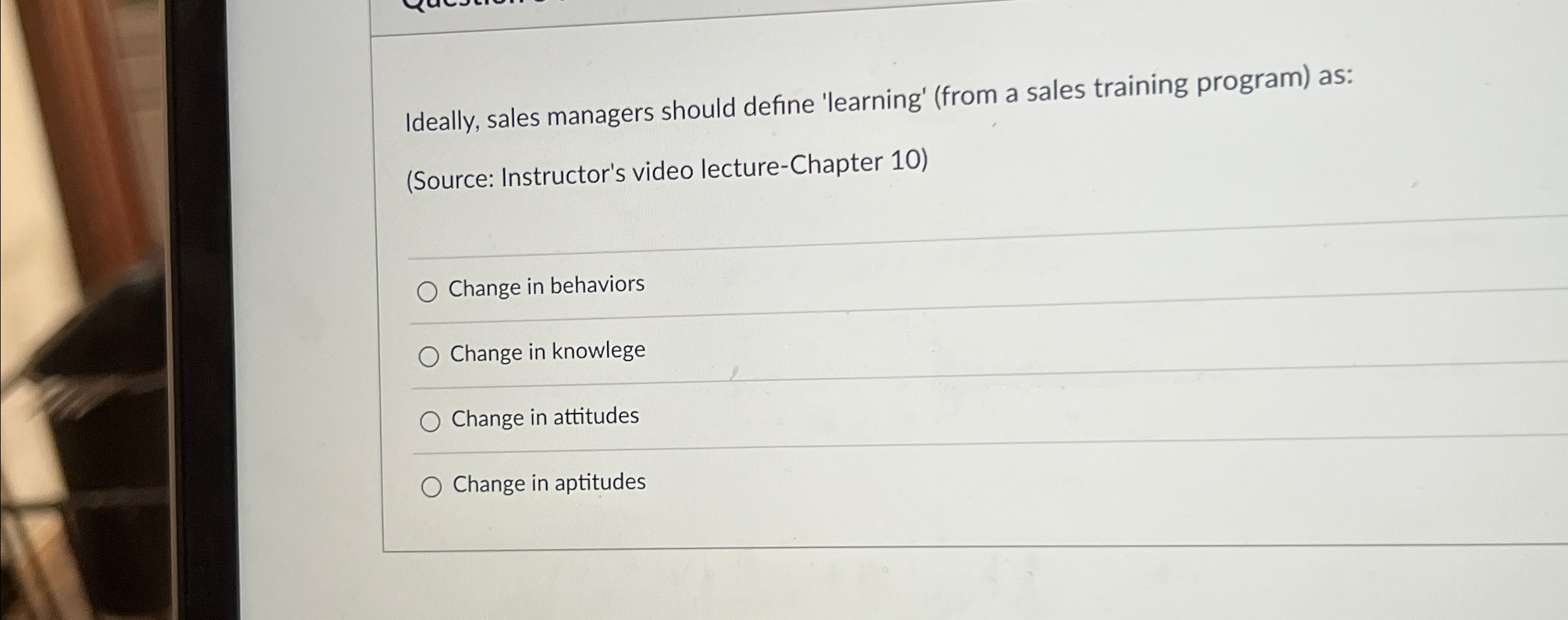 Solved Ideally, sales managers should define 'learning' | Chegg.com