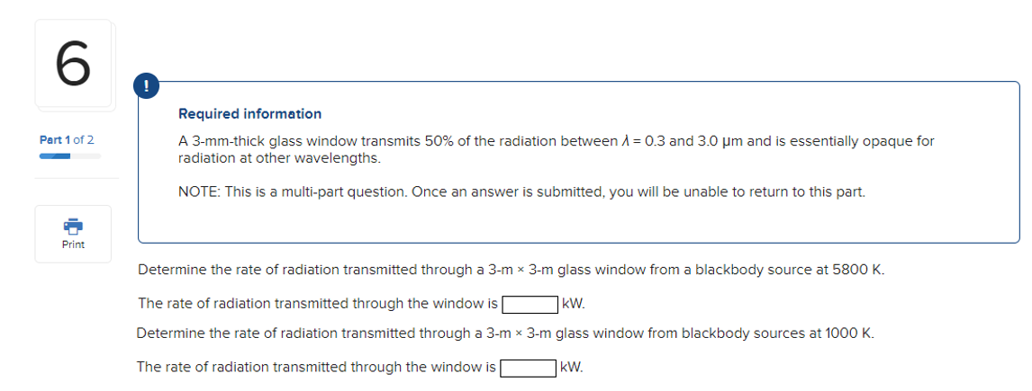 Solved !Required informationA 3-mm-thick glass window | Chegg.com
