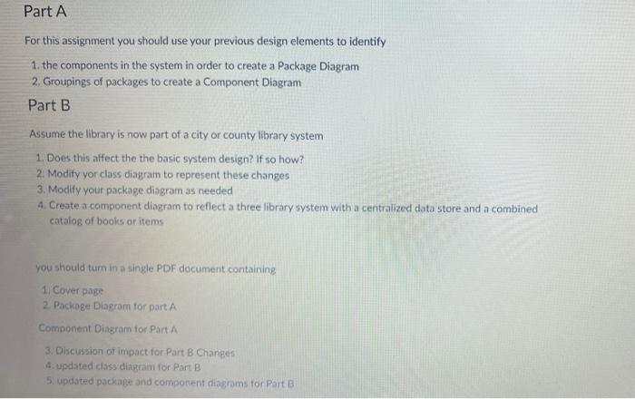 Part A For this assignment you should use your | Chegg.com