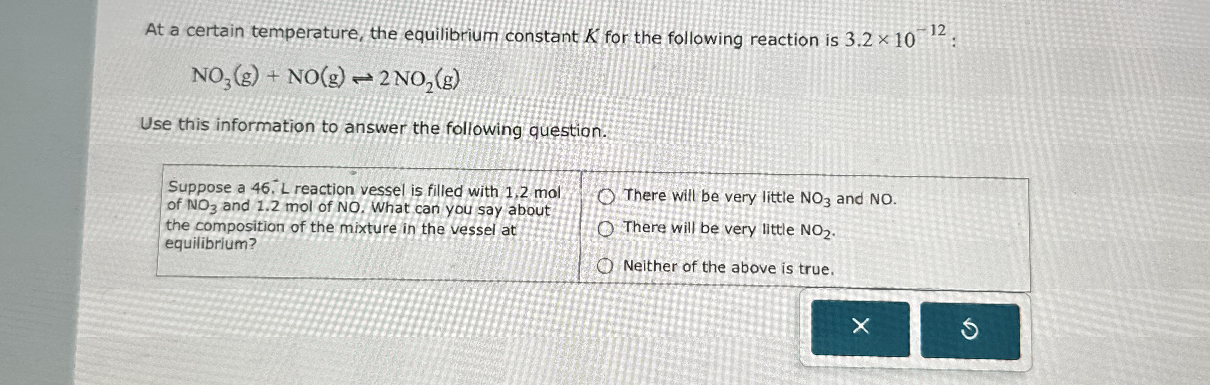 Solved At a certain temperature, the equilibrium constant K | Chegg.com