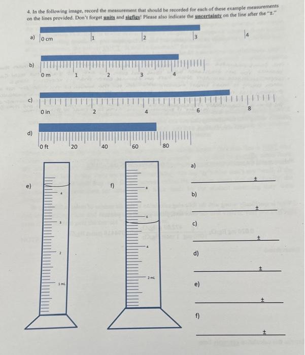 Solved 4. In the following image, record the measurement | Chegg.com