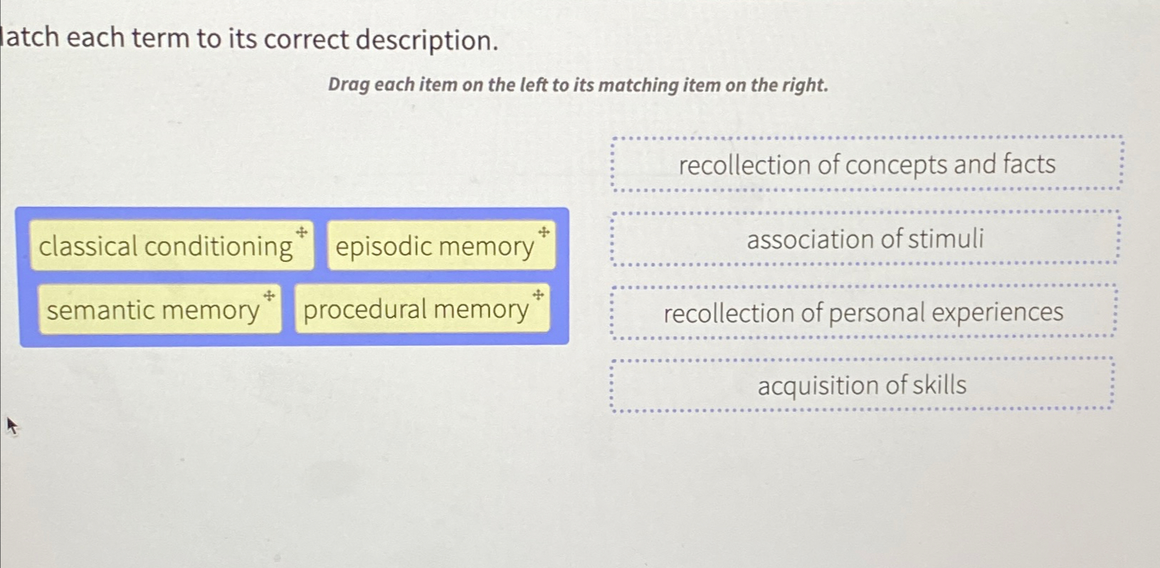 Solved latch each term to its correct description.Drag each | Chegg.com