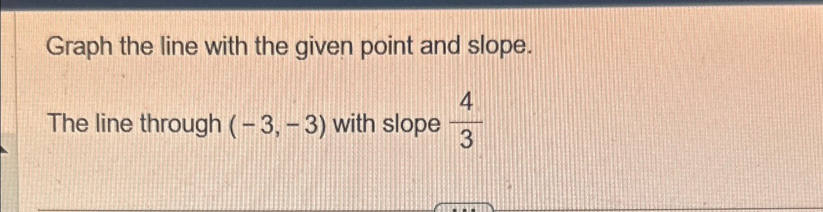 Solved Graph the line with the given point and slope.The | Chegg.com