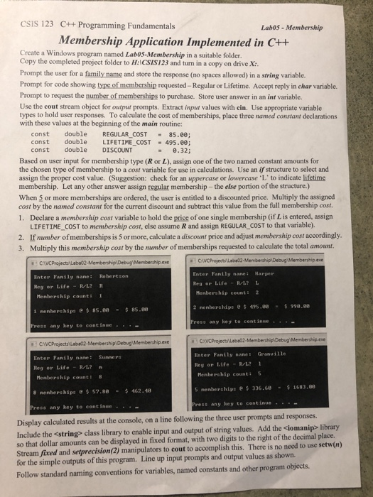 Solved Csis 123 C Programming Fundamentals Labos 
