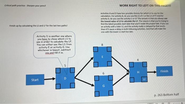 Solved Critical path practice: Sharpen your pencil Take a | Chegg.com