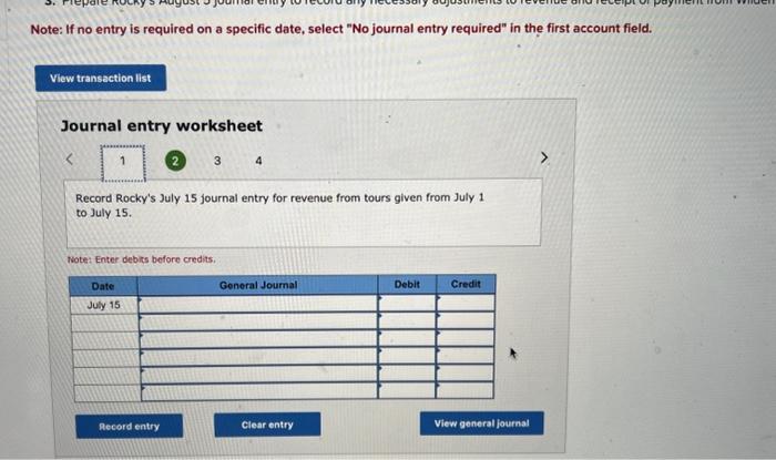 Solved Journal entry worksheet 4 Record Rocky's August | Chegg.com