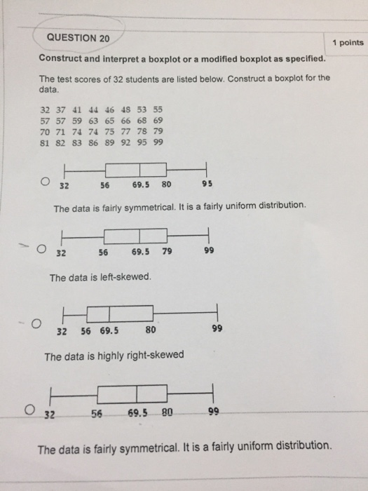 Solved Question 20 1 Points Construct And Interpret A