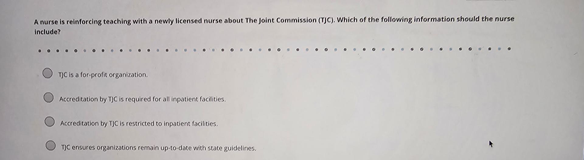 Solved A nurse is reinforcing teaching with a newly licensed | Chegg.com