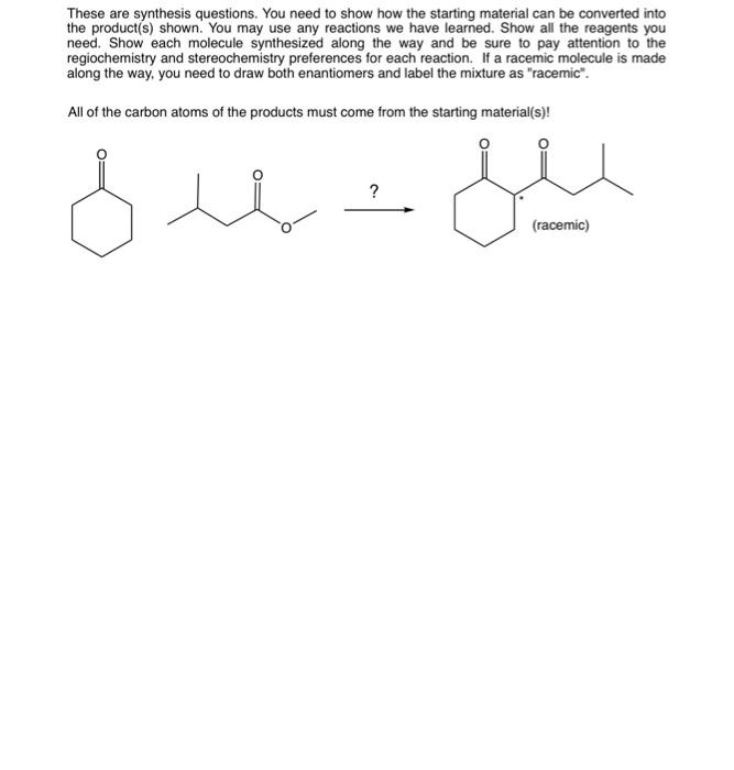 Solved These are synthesis questions. You need to show how | Chegg.com