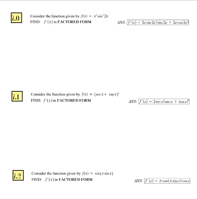 Solved Consider the function given by f(x)=(secx+tanx)2FIND: | Chegg.com