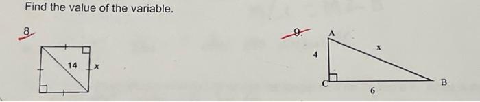 Solved Find the value of the variable. | Chegg.com