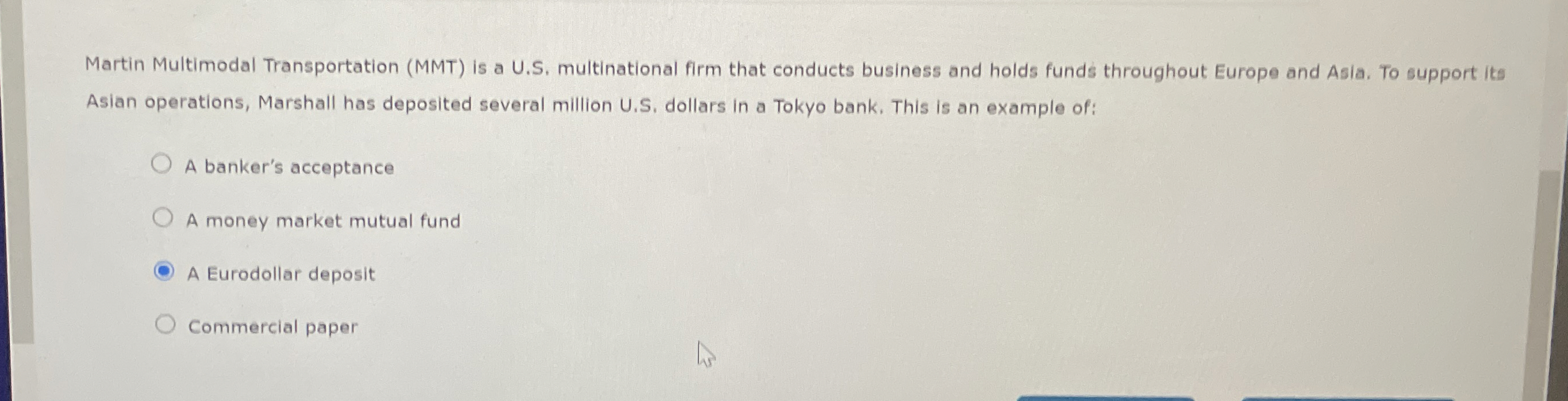Solved Martin Multimodal Transportation (MMT) ﻿is a U.S. | Chegg.com