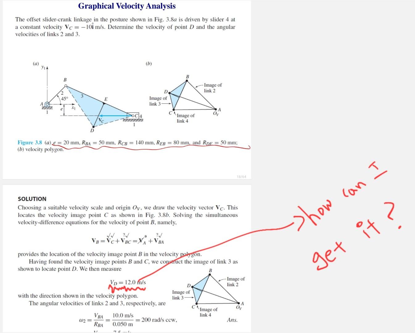 Solved Graphical Velocity Analysis The offset slider-crank | Chegg.com