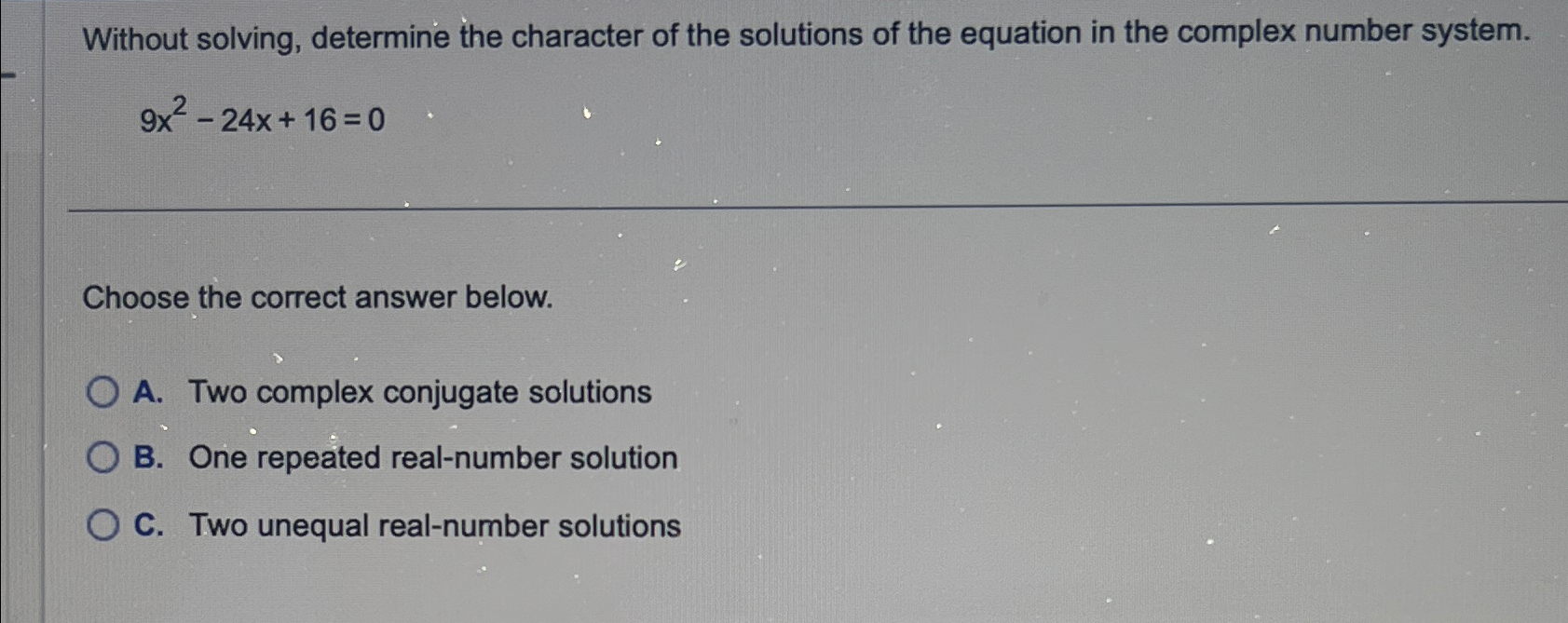 Solved Without solving, determine the character of the | Chegg.com