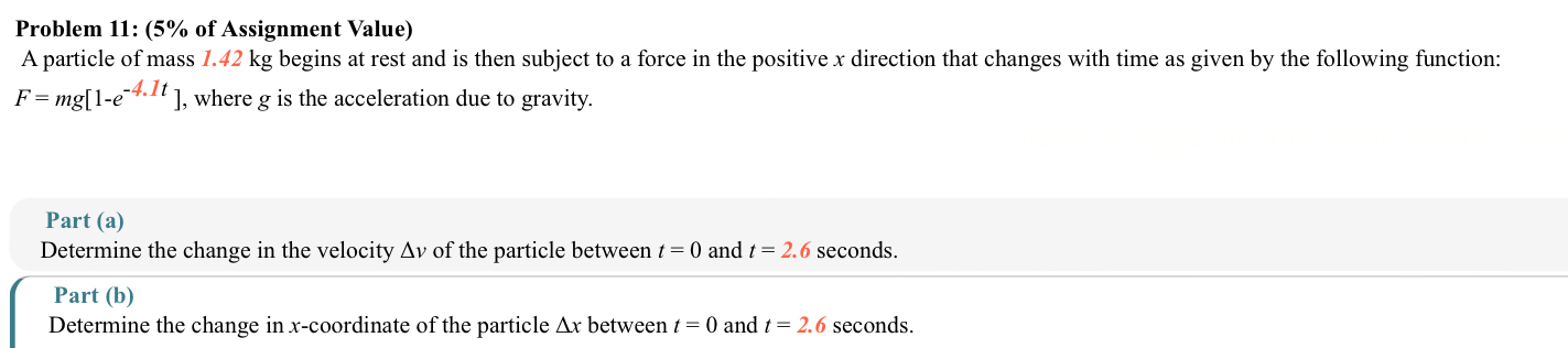 Solved Problem 11: (5% ﻿of Assignment Value)A particle of | Chegg.com