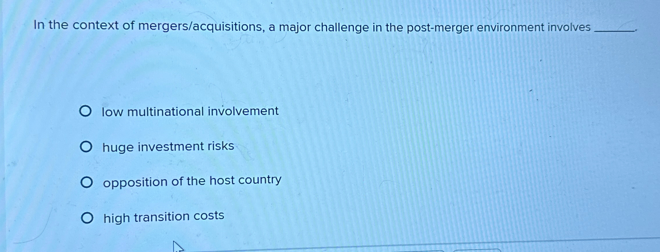 Solved In the context of mergers/acquisitions, ﻿a major | Chegg.com