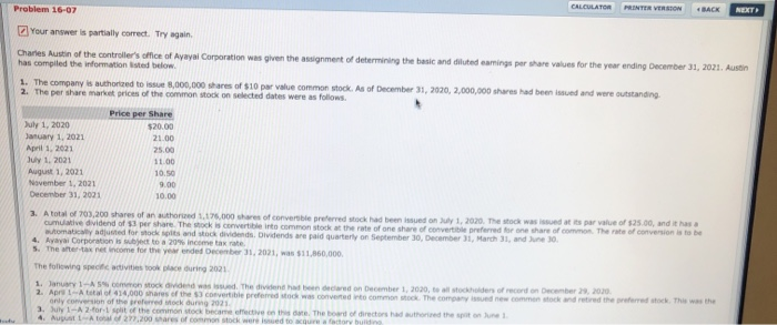 Solved Problem 16-07 CALCULATOR PRINTER VERSION « BACK NEXT | Chegg.com