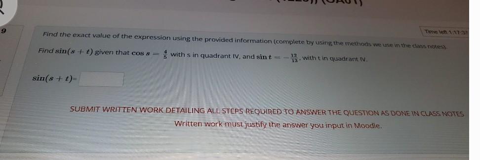 Solved Trrve len piv? Find the exact value of the expression | Chegg.com