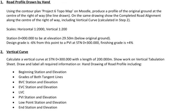 Solved Road Profile Drawn by Hand Using the contour plan | Chegg.com