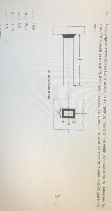 Solved A rectangular cross-section bar is welded to a | Chegg.com