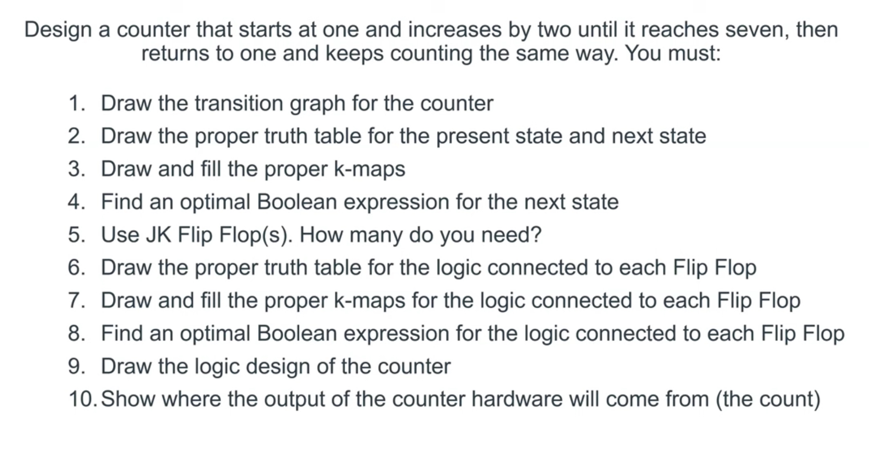 Design a counter that starts at one and increases by | Chegg.com