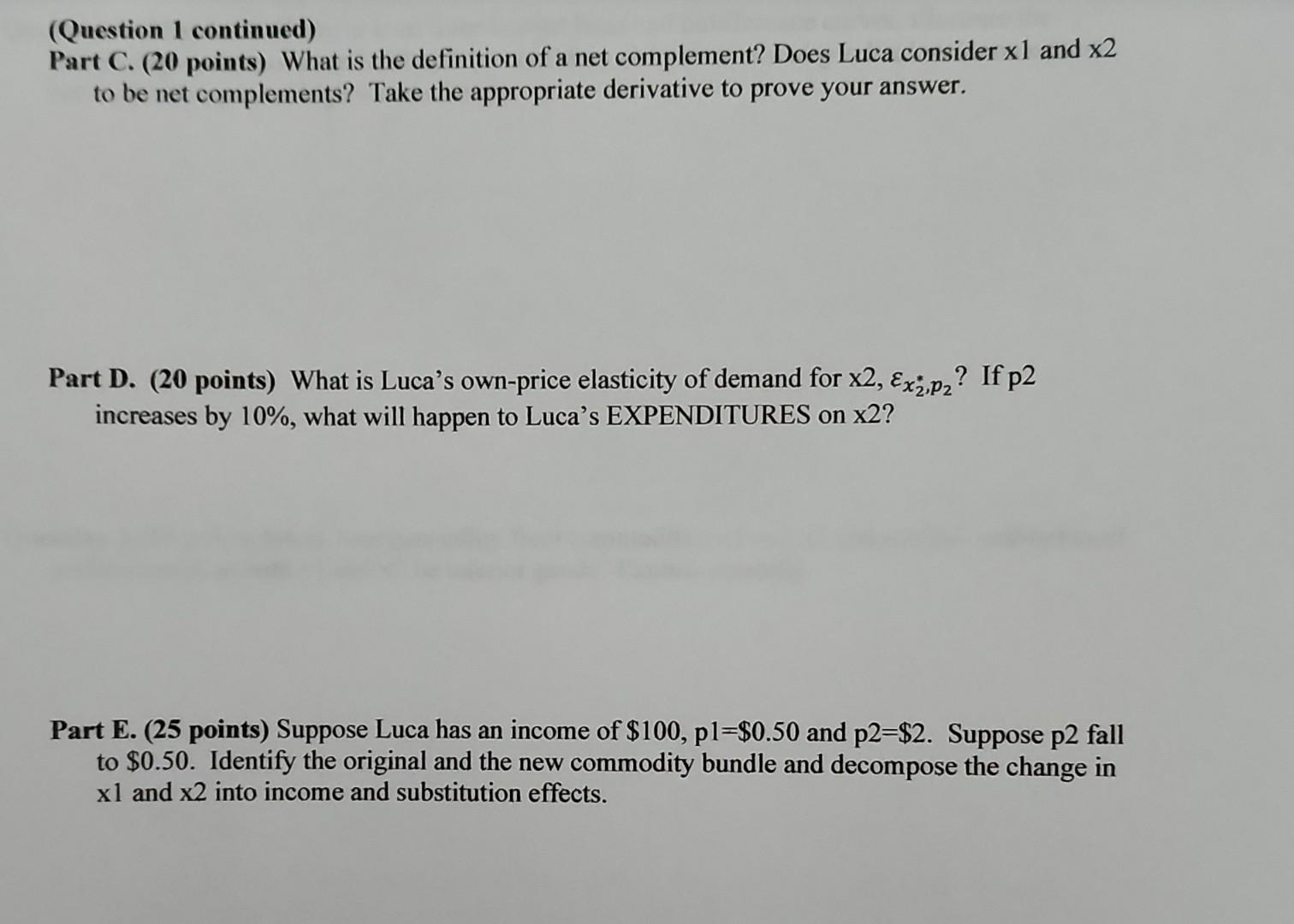 Solved (Question 1 continued) Part C. (20 points) What is | Chegg.com Solved (Question 1 continued) Part C. (20 points) What is | Chegg.com