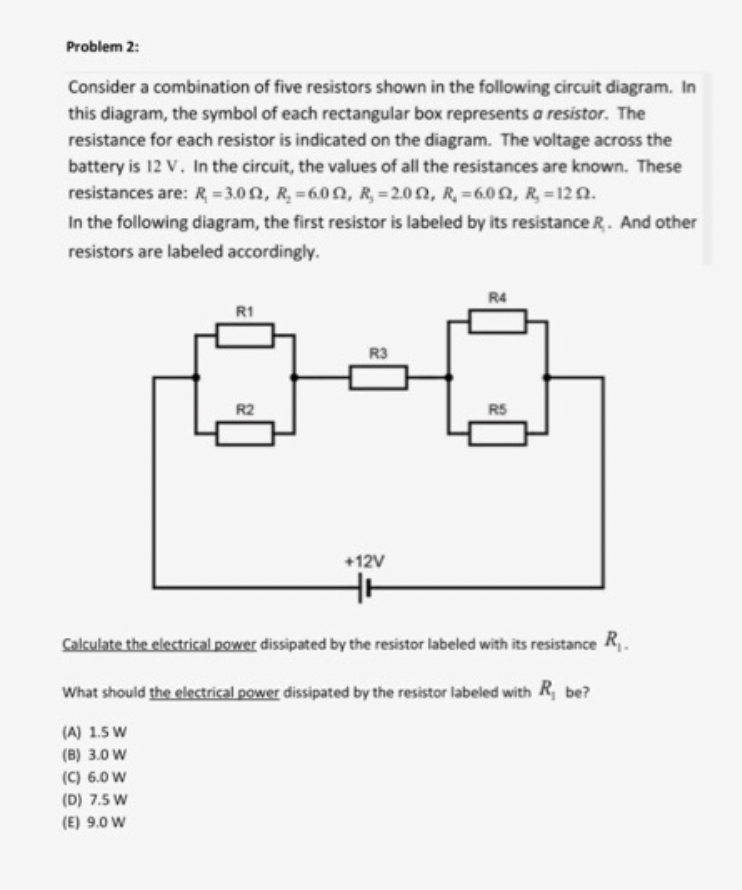 Solved Problem 2:Consider a combination of five resistors | Chegg.com