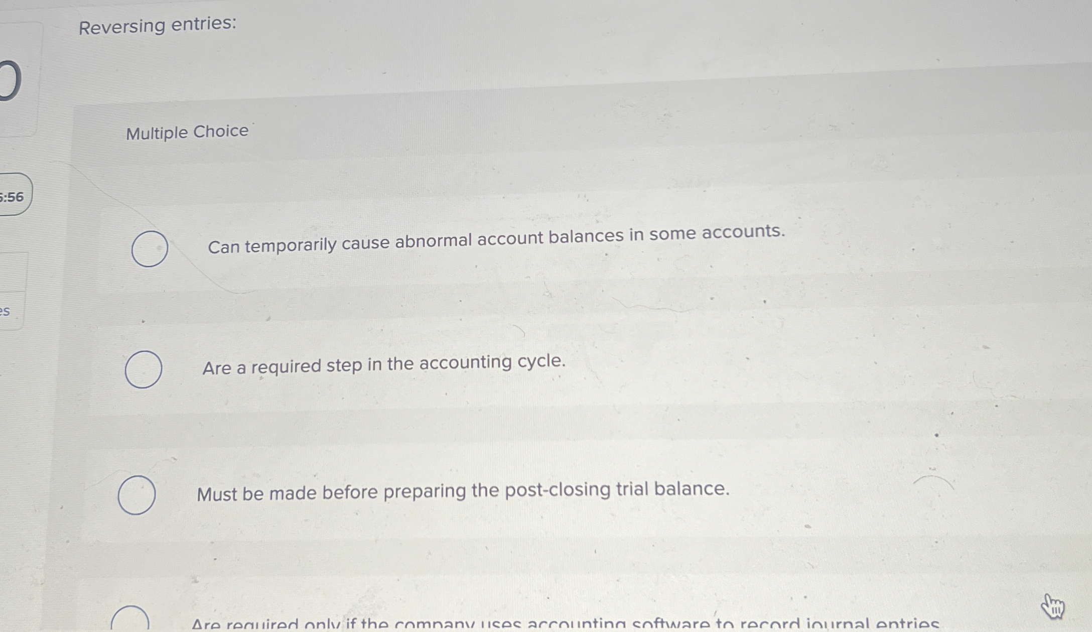 Solved Reversing entries:Multiple ChoiceCan temporarily | Chegg.com