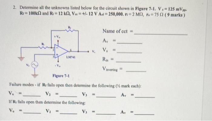 Solved 2. Determine all the unknowns listed below for the | Chegg.com Solved 2. Determine all the unknowns listed below for the | Chegg.com
