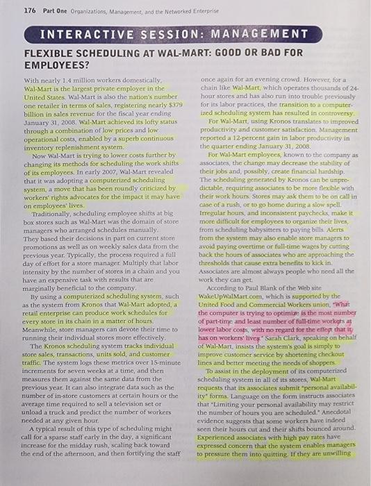 Solved 176 Part One Organizations, Managemient, and the | Chegg.com