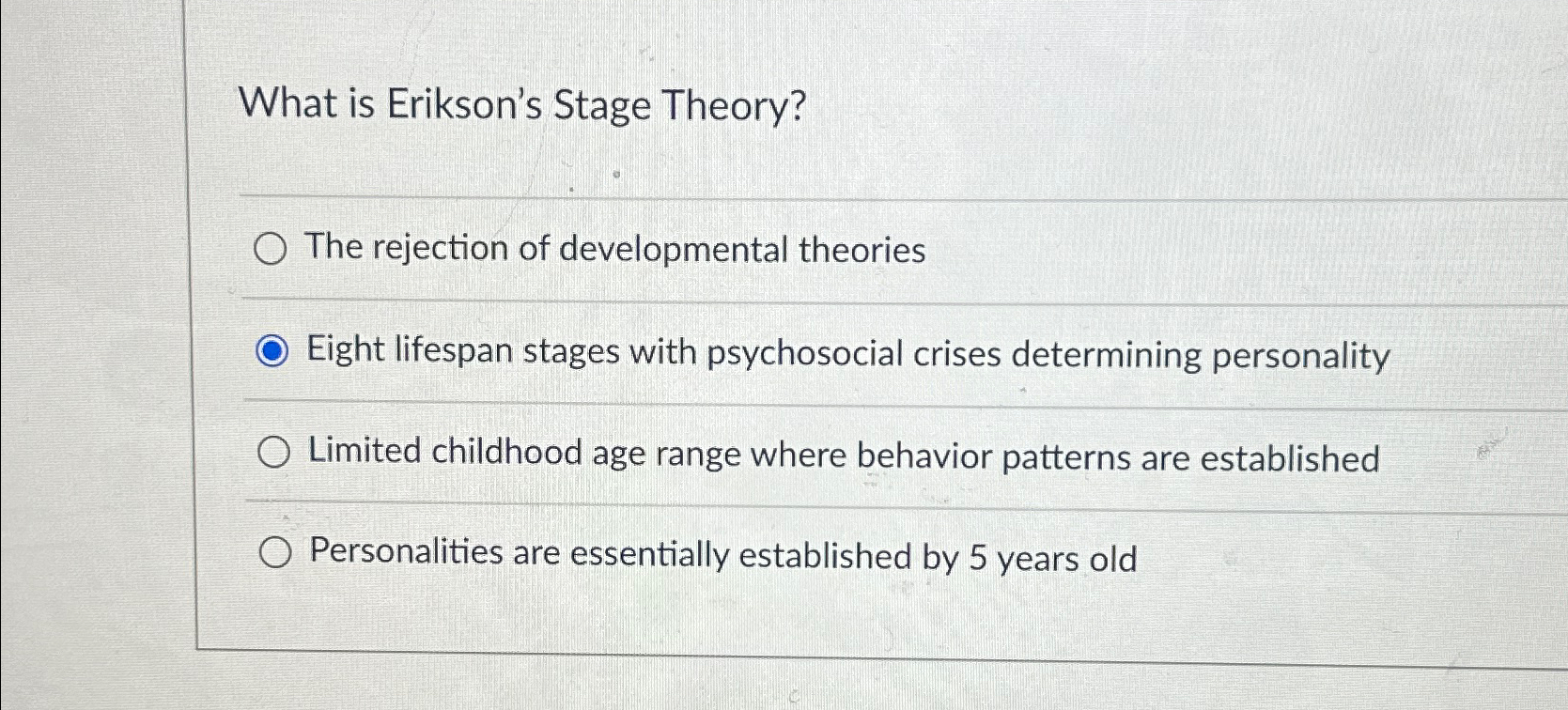 Solved What is Erikson's Stage Theory?The rejection of | Chegg.com