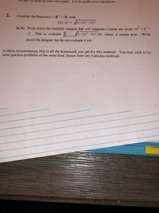 Solved Multivariable Calculus. I am not sure how to handle | Chegg.com