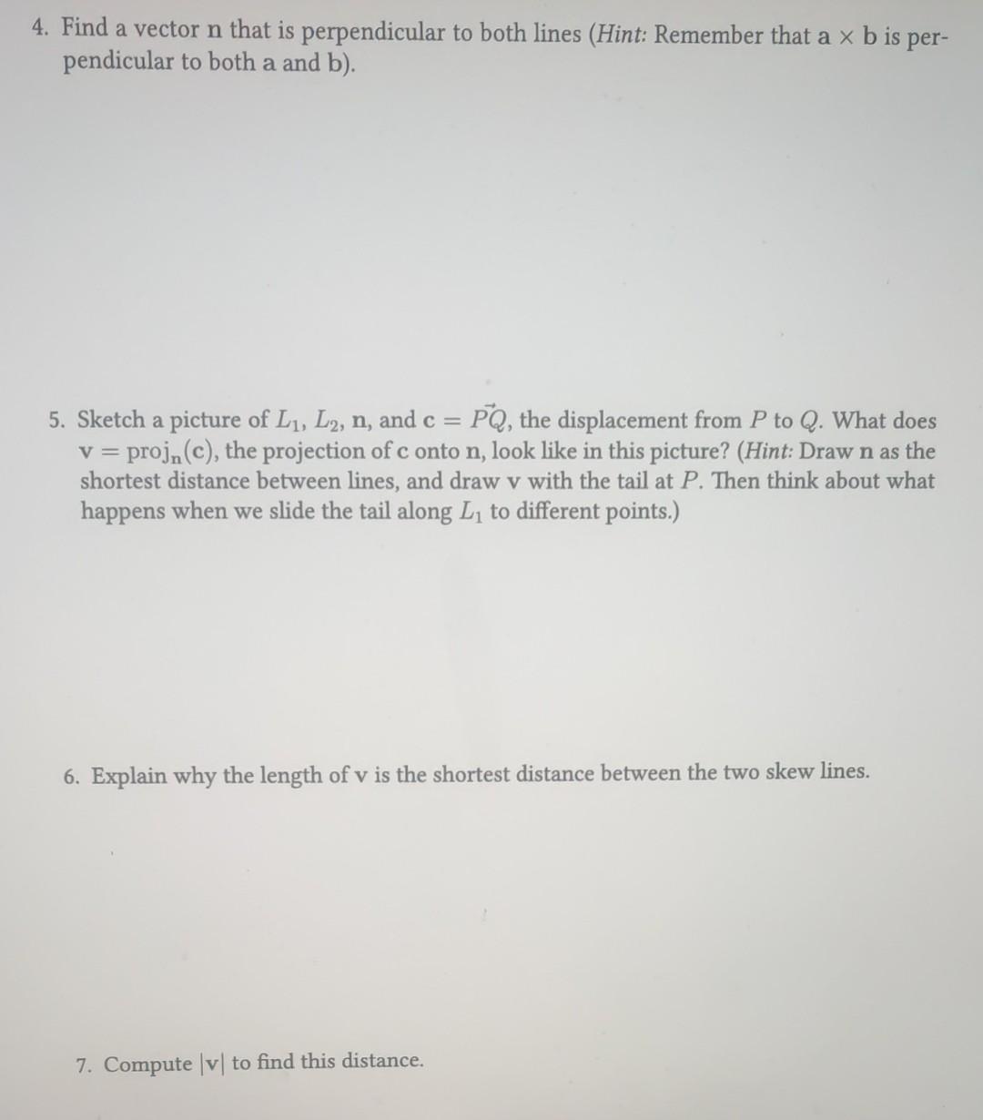Solved Distance Between Skew Lines This Exercise Will Work 5636