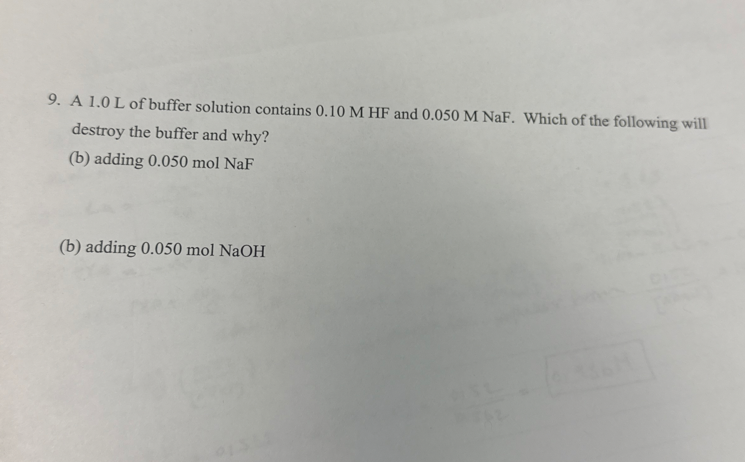 Solved A 1.0 ﻿L of buffer solution contains 0.10 ﻿M HF and | Chegg.com