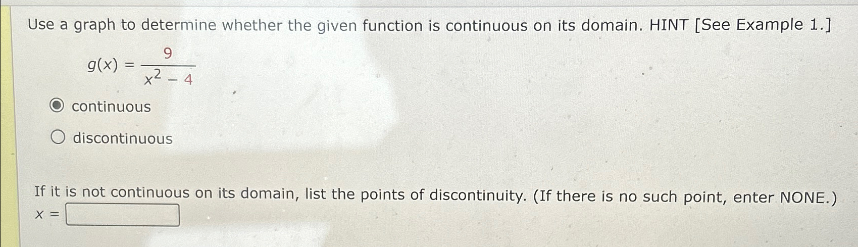 Solved Use a graph to determine whether the given function | Chegg.com