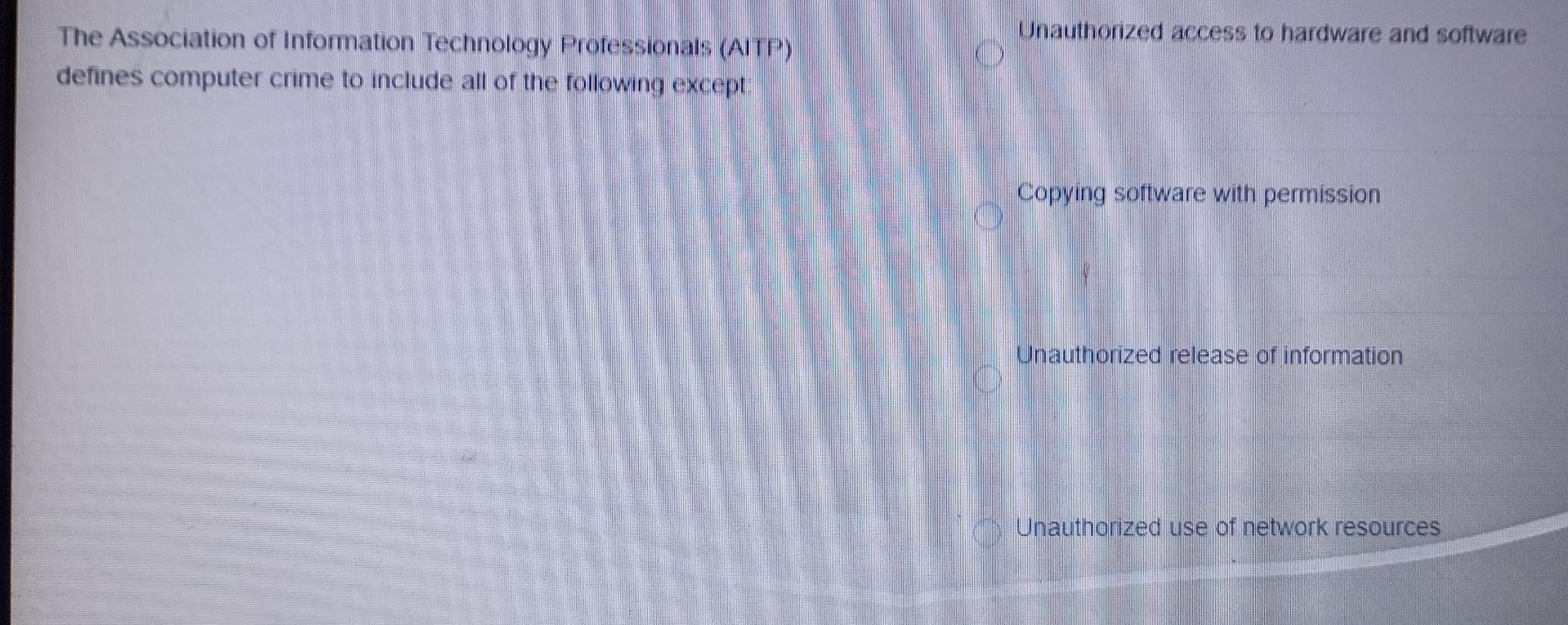 Solved The Association of Information Technology | Chegg.com