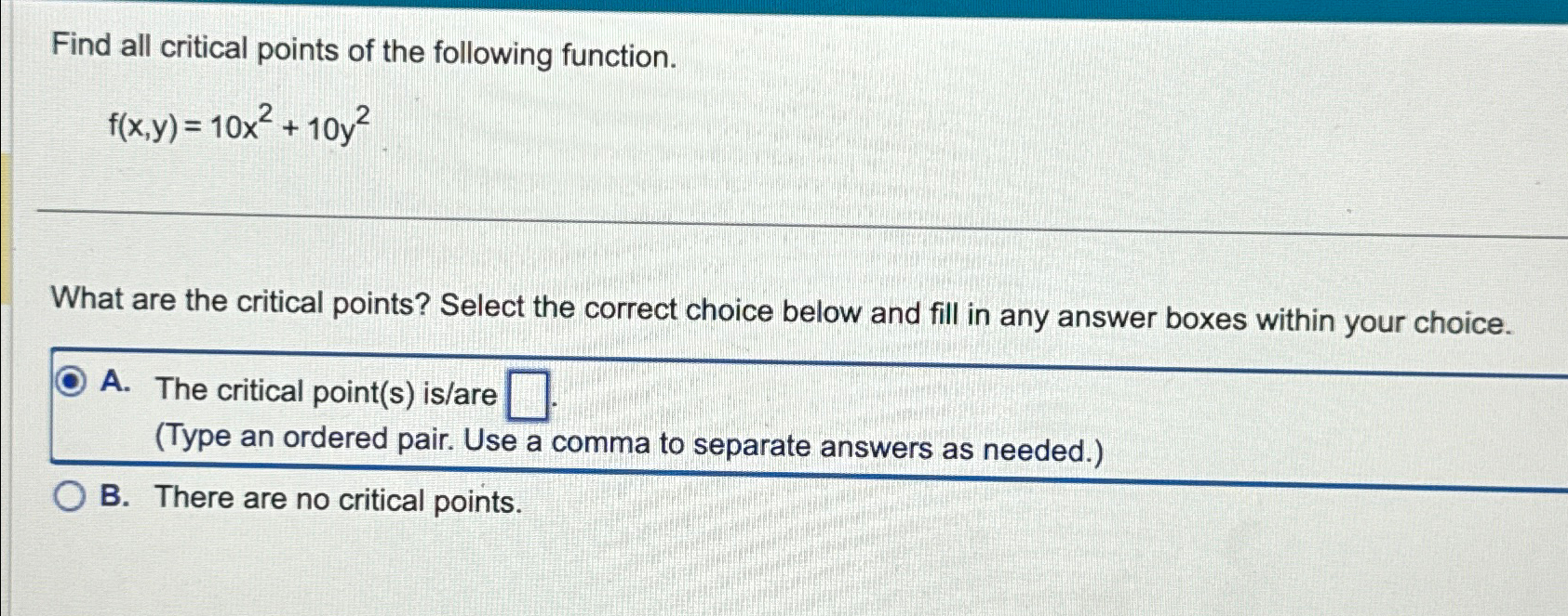 Solved Find all critical points of the following | Chegg.com