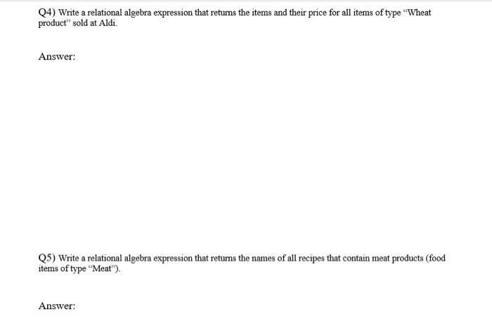 Solved Consider the following database schema and example | Chegg.com
