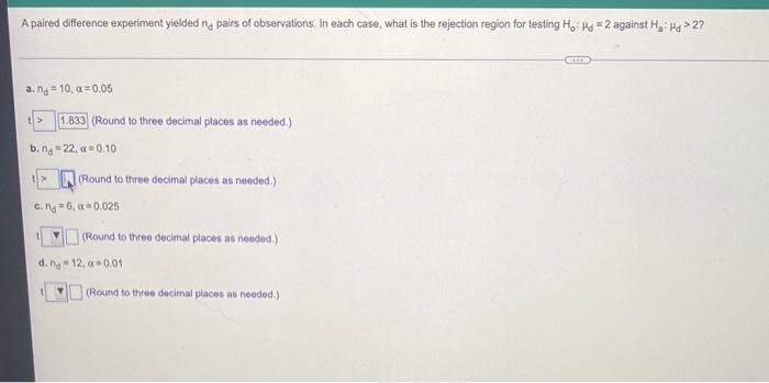 Solved A paired difference experiment yielded ng pairs of | Chegg.com