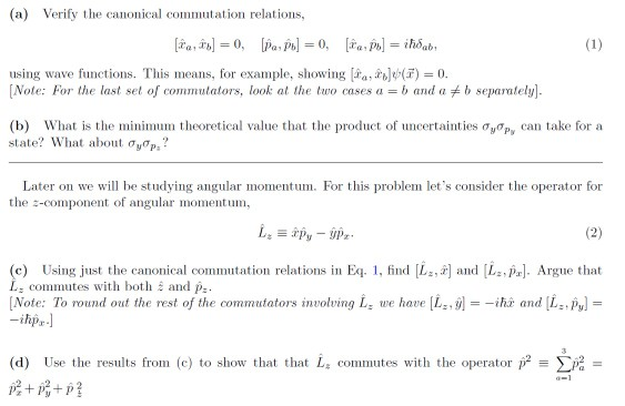 Solved (a) Verify the canonical commutation relations, [ifa | Chegg.com