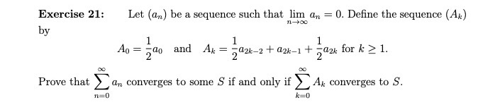 Solved Let (an) be a sequence such that lim an 0. Define the | Chegg.com